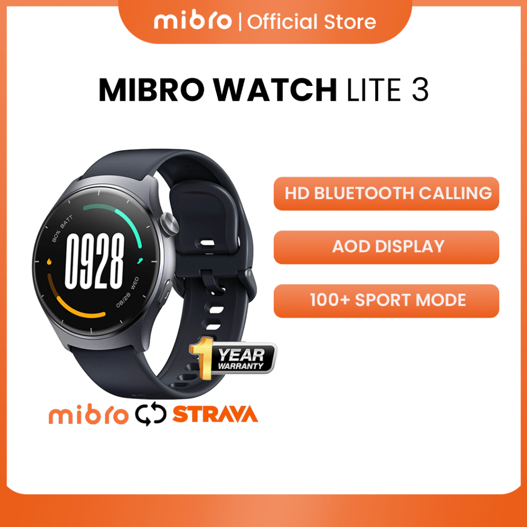 Jual Mibro Official Lite3 Amoled Smartwatch 1.3” Bluetooth call jam ...