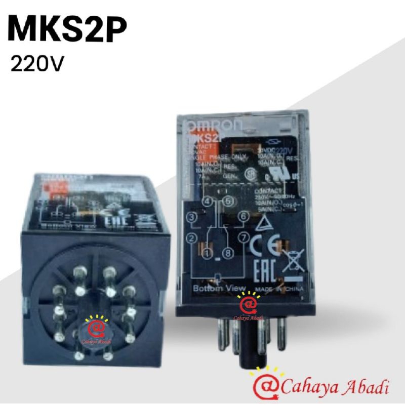 Jual OMRON Relay MKS2P 220V Ac 12V DC 24V DC ORIGINAL / Relay MK2P MKS2P 220 Volt 12 24 Volt DC ...