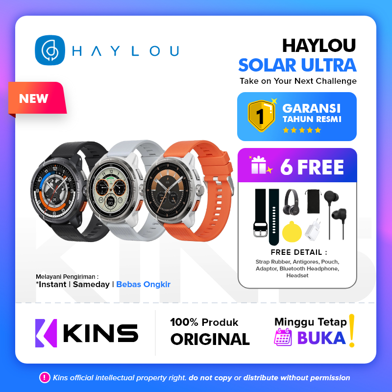 Jual Haylou SOLAR ULTRA Smartwatch 1.6" AMOLED HD Display GPS Compass ...
