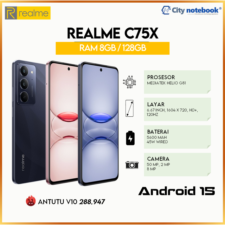 Jual REALME C75X 8GB 128GB GARANSI RESMI | Shopee Indonesia