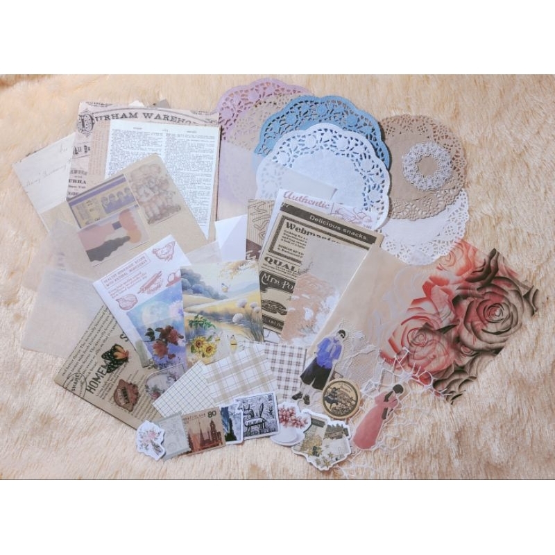 Jual Journal kit set 70pcs vintage diari DIY buku catatan Scrapbook ...