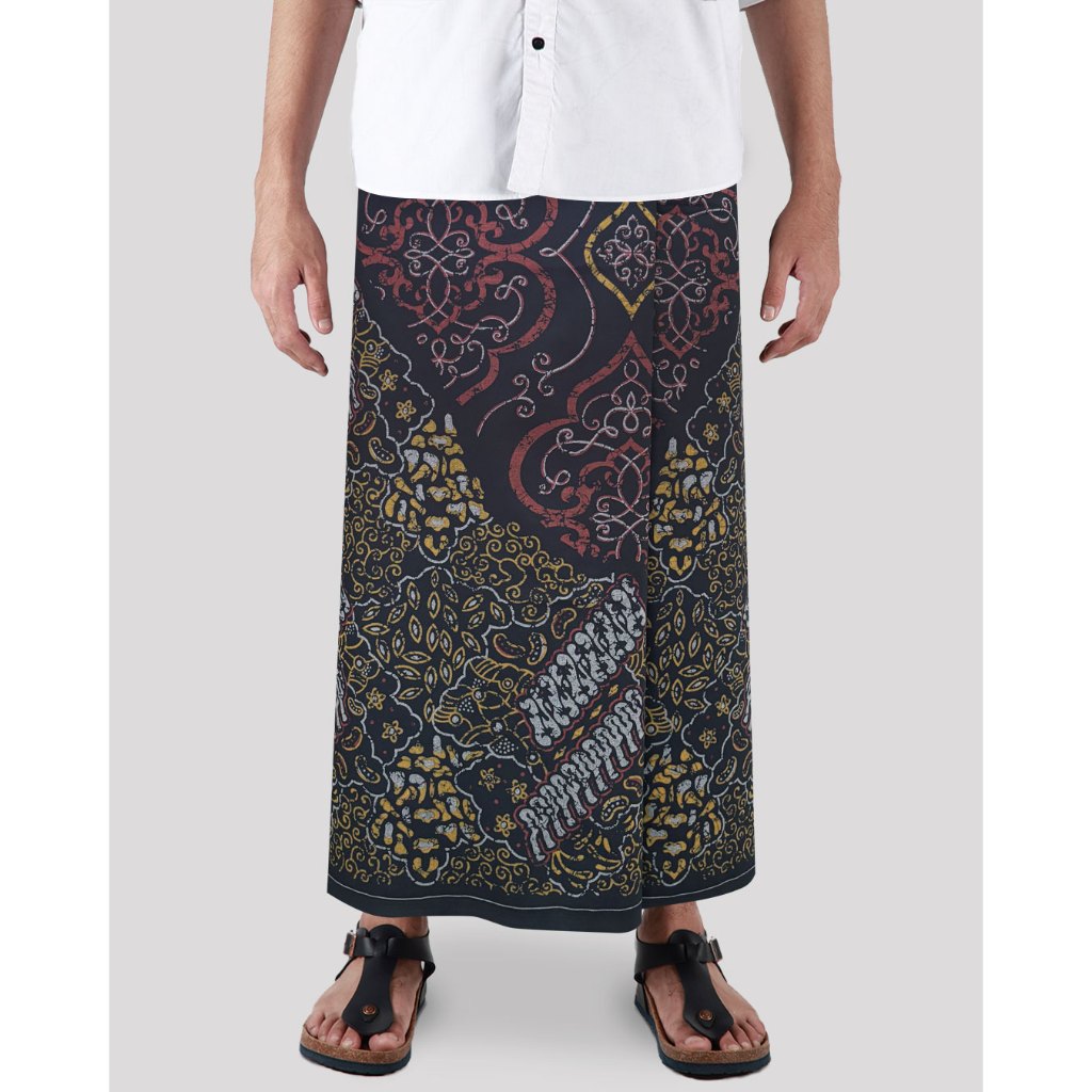 Jual Sarung Mangga Gold Kembang Nusantara Batik Hitam Kombinasi Merah ...