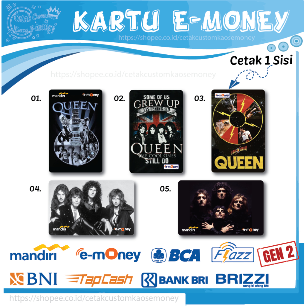 Jual KARTU E MONEY E TOLL MUSIC QUEEN EMONEY MANDIRI FLAZZ BCA GEN 2 BNI TAPCASH BRIZZI BRI - 1 ...