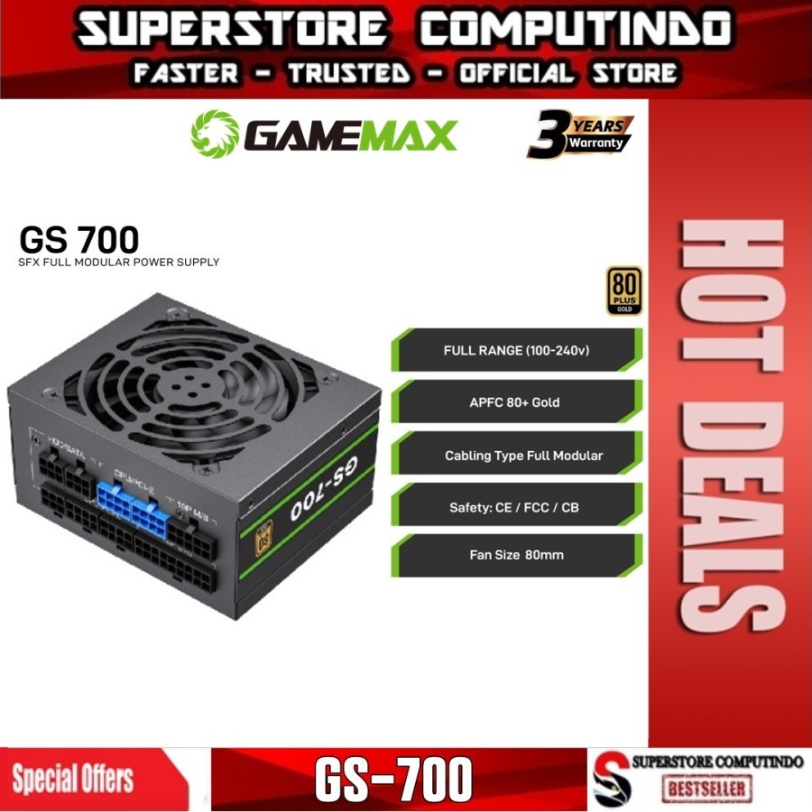 Jual PSU GameMax GS-700 Modular 80+ Gold SFX Power Supply | GameMax ...