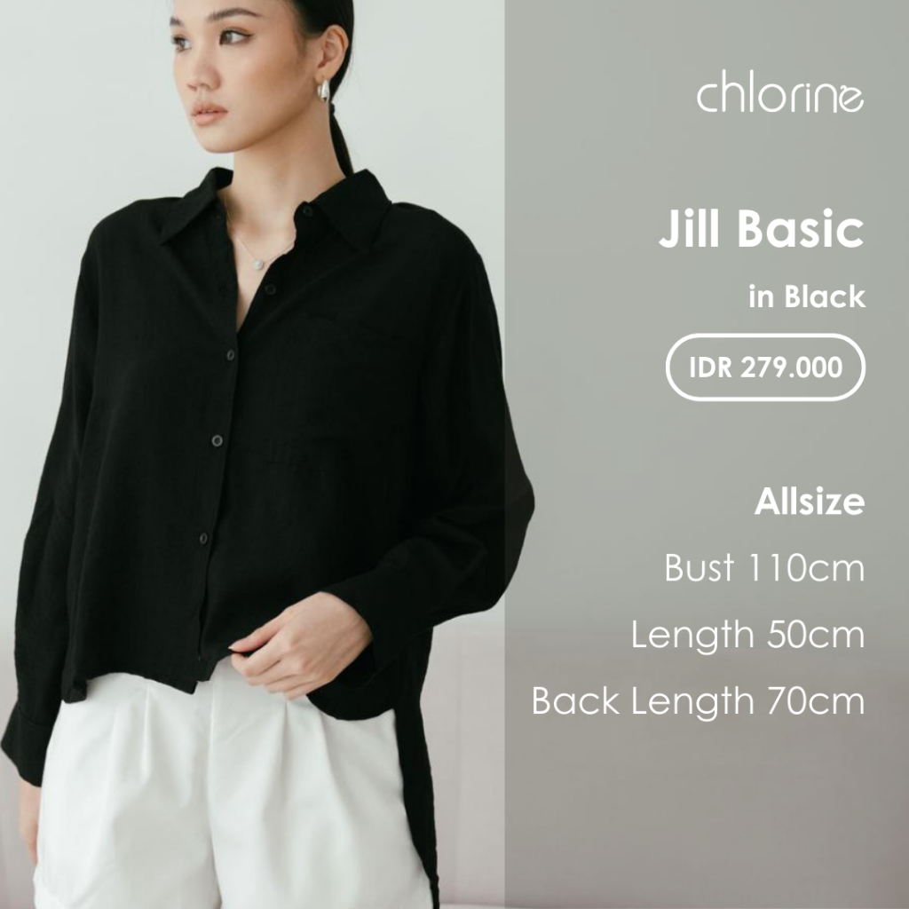 Jual Chlorine Clothes | Jill Basic Top | Atasan Wanita | Kemeja Wanita | Shopee Indonesia