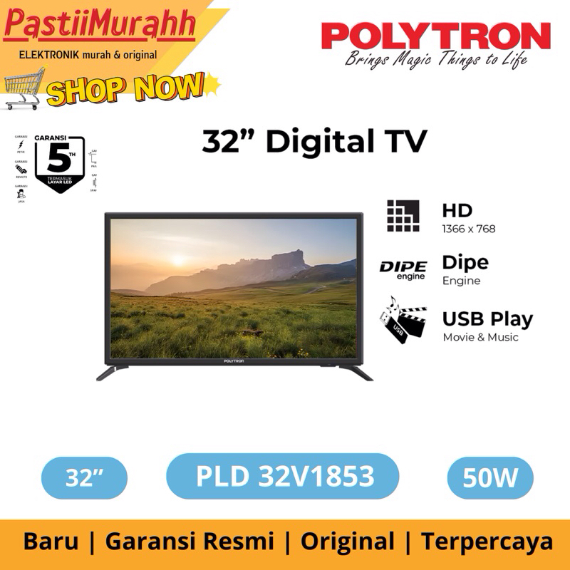 Jual LED POLYRON DIGITAL TV PLD 32V1853(32 INCH) PLD 24V1853 (24 INCH ...