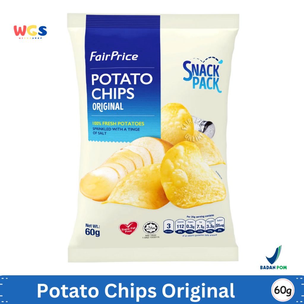 Jual FairPrice Potato Chips Original 60g – Keripik Kentang Renyah Rasa ...