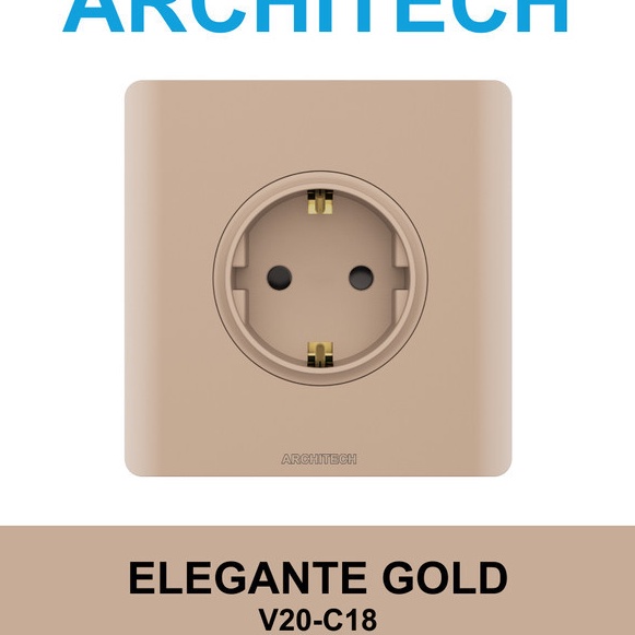 Jual FG2 ARCHITECH ELEGANTE V2C18 GOLD Stop Colokan Listrik | Shopee ...
