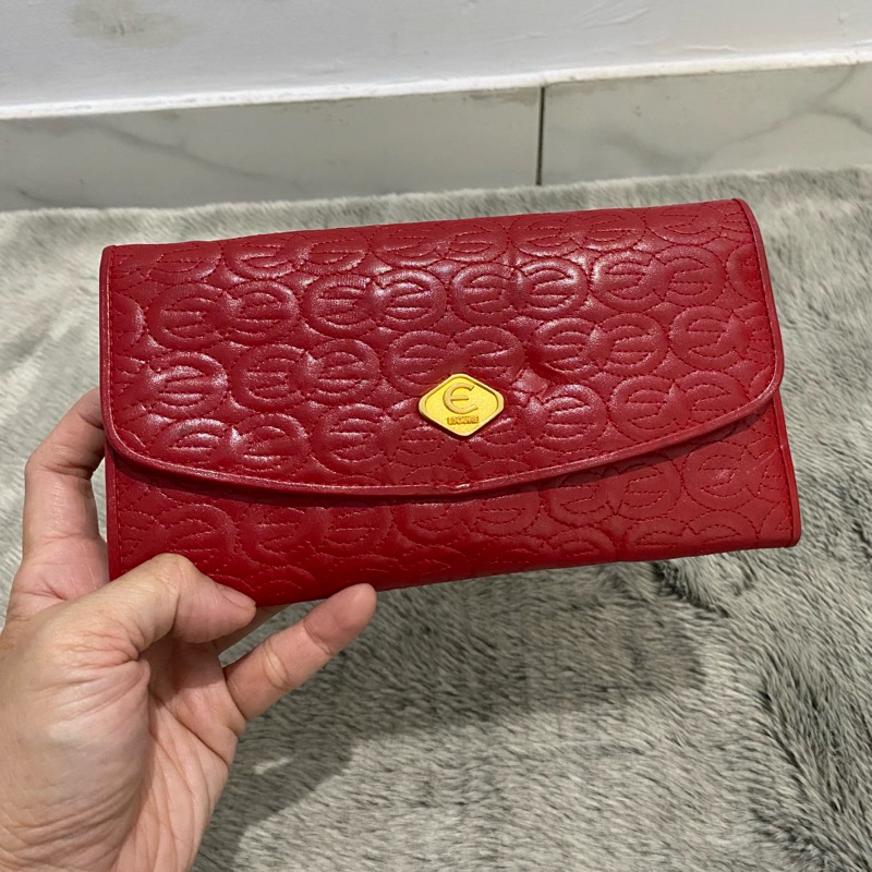 Jual dompet panjang merah kulit dr esquire | Shopee Indonesia