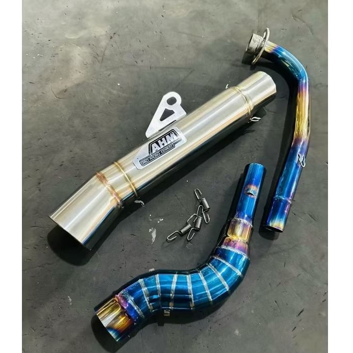 Jual AHM blue Pipe canister conical open specs exhaust pipe for Wave ...