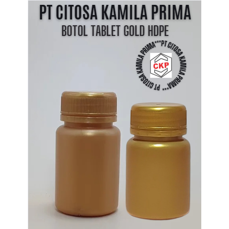 Jual Botol Tablet Emas Hdpe / Botol 30 Kapsul / Botol 60 Kapsul Emas / Botol Obat Ester C ...