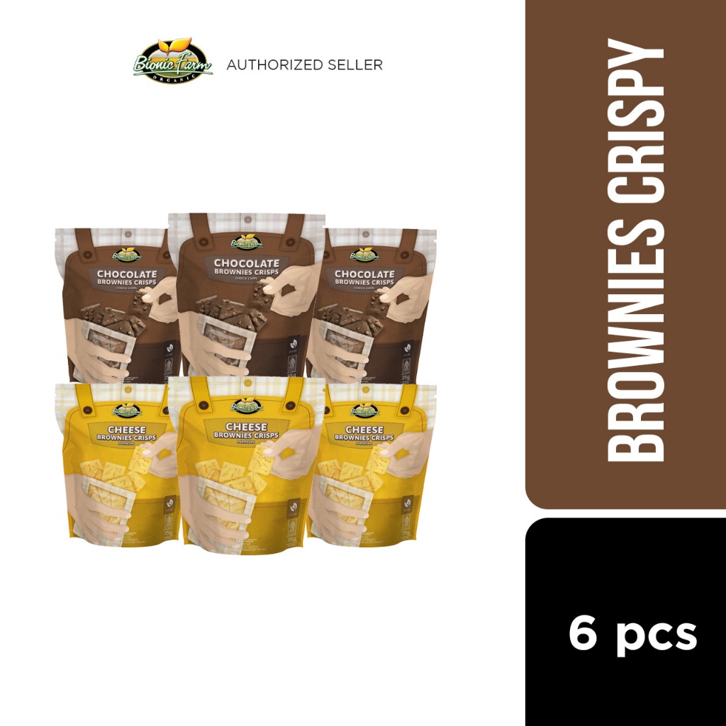 Jual Mix Bionic Farm Cheese & Chocolate Brownies Crisps 35g - 6 pcs | Shopee Indonesia