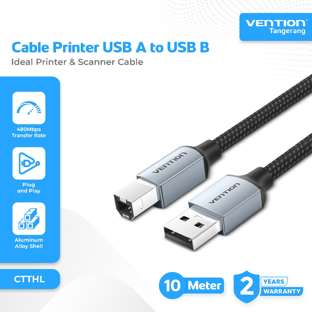Jual Vention Kabel Printer USB 2.0 A Male to USB B Printer Male Kabel ...
