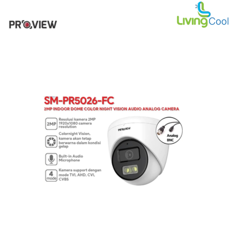 Jual PROVIEW SM-PR5026-FC 2MP INDOOR DOME COLOR NIGHT VISION AUDIO ...