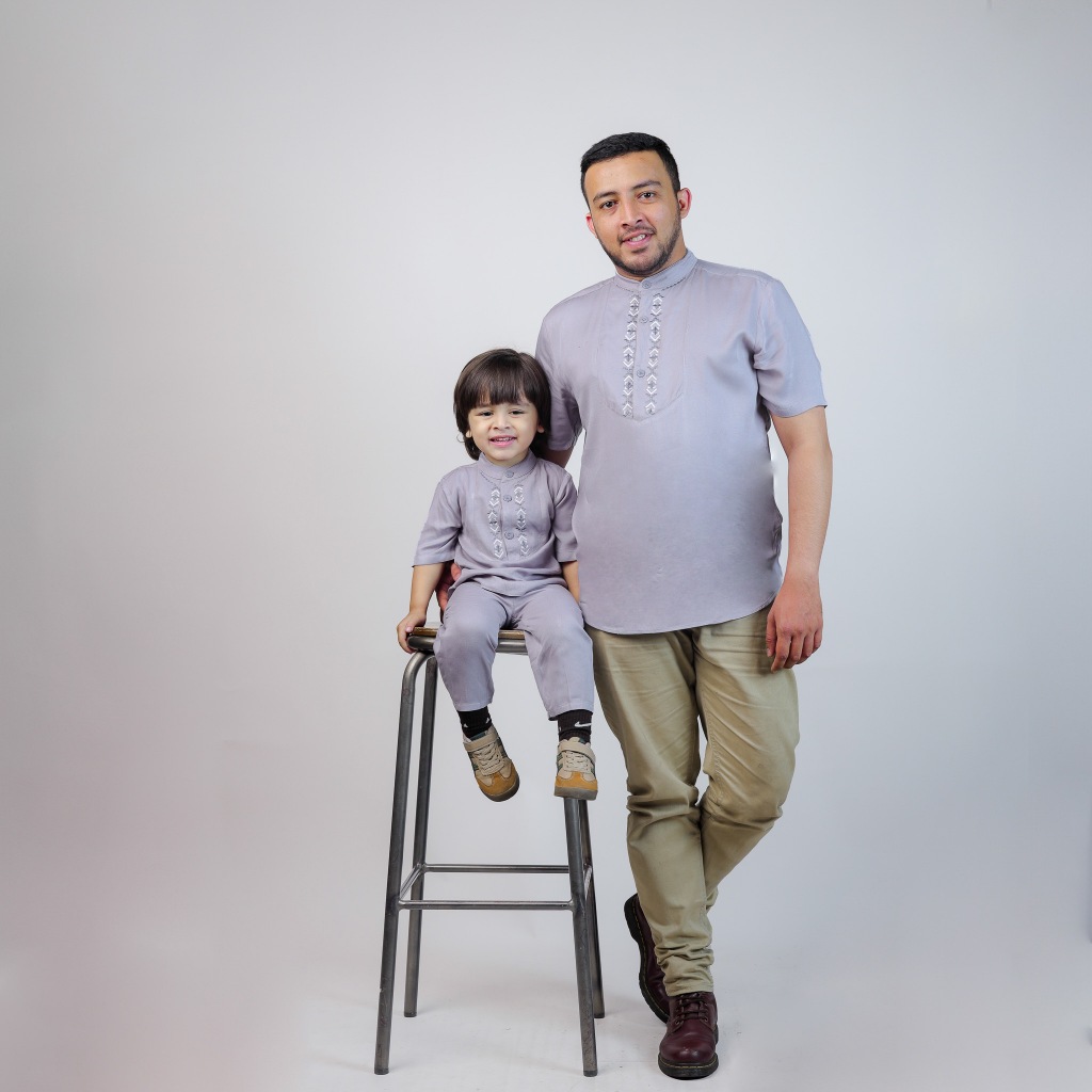 Jual [HELLOMINI] 2-13T Ameer Raya Koko Kembar Ayah Anak Katun Bordir ...