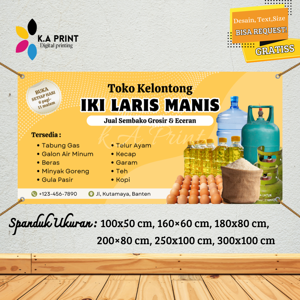 Jual Cetak Spanduk Banner Jualan Warung Sembako Warung Serba AdaToko Kelontong Bisa Request ...