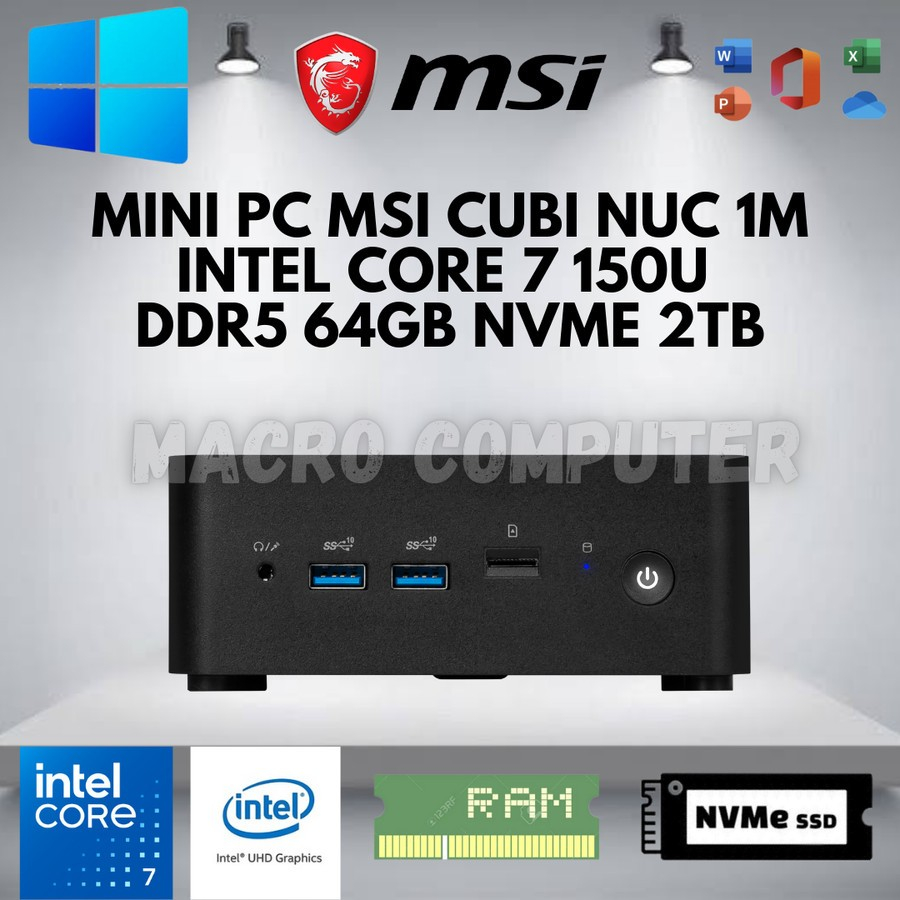 Jual MINI PC MSI CUBI NUC 1M INTEL CORE 7 150U FULLSET +RAM +SSD | MSI ...
