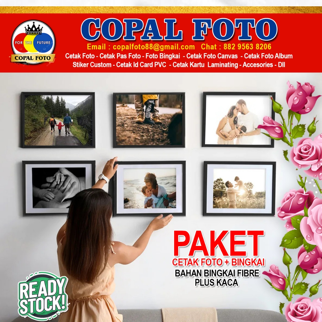 Jual Cetak foto bingkai Size 4R s/d 6R Bingkai fibre+kaca | Shopee ...