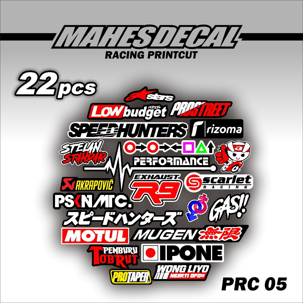 Jual Isi 22 Lembar Sticker Racing Hologram Sticker Pack Sticker Sponsor ...