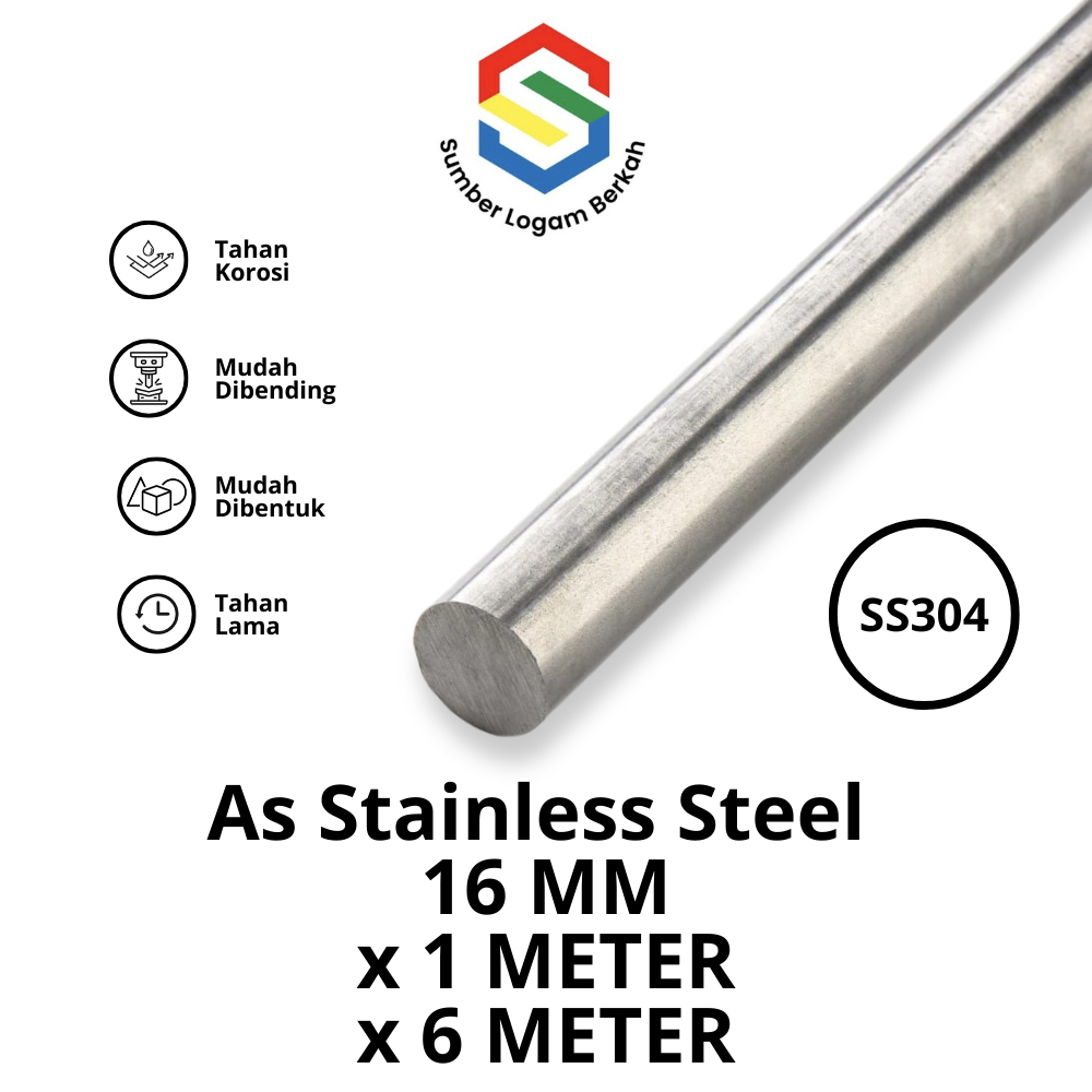 Jual as 16 mm stainless steel 304 | Shopee Indonesia