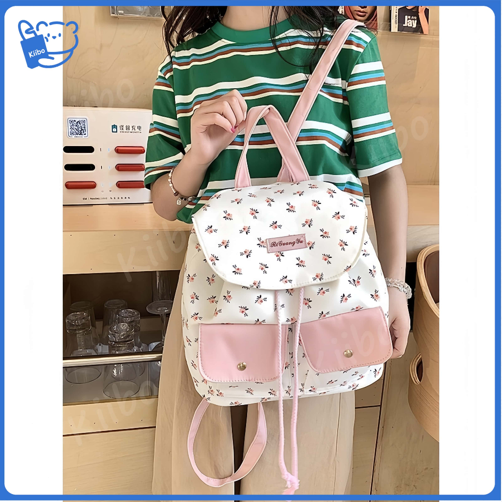 Jual Kanvas Bunga Lucu Tas Sekolah Sederhana Manis Ins Kanvas Bunga Tas ...
