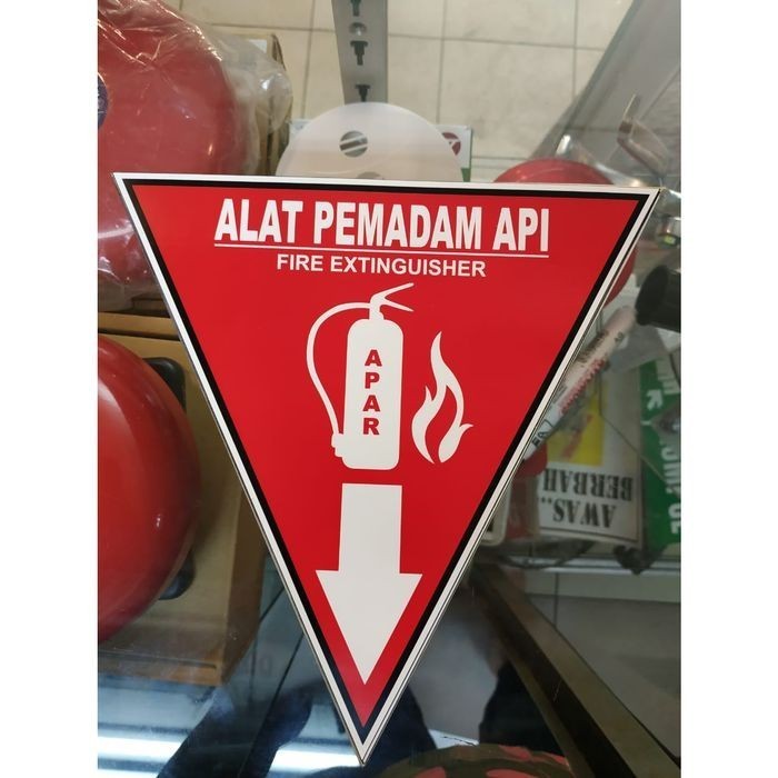 Jual STICKER SEGITIGA APAR 20 x 20 cm K3 RAMBU ALAT PEMADAM STIKER ...