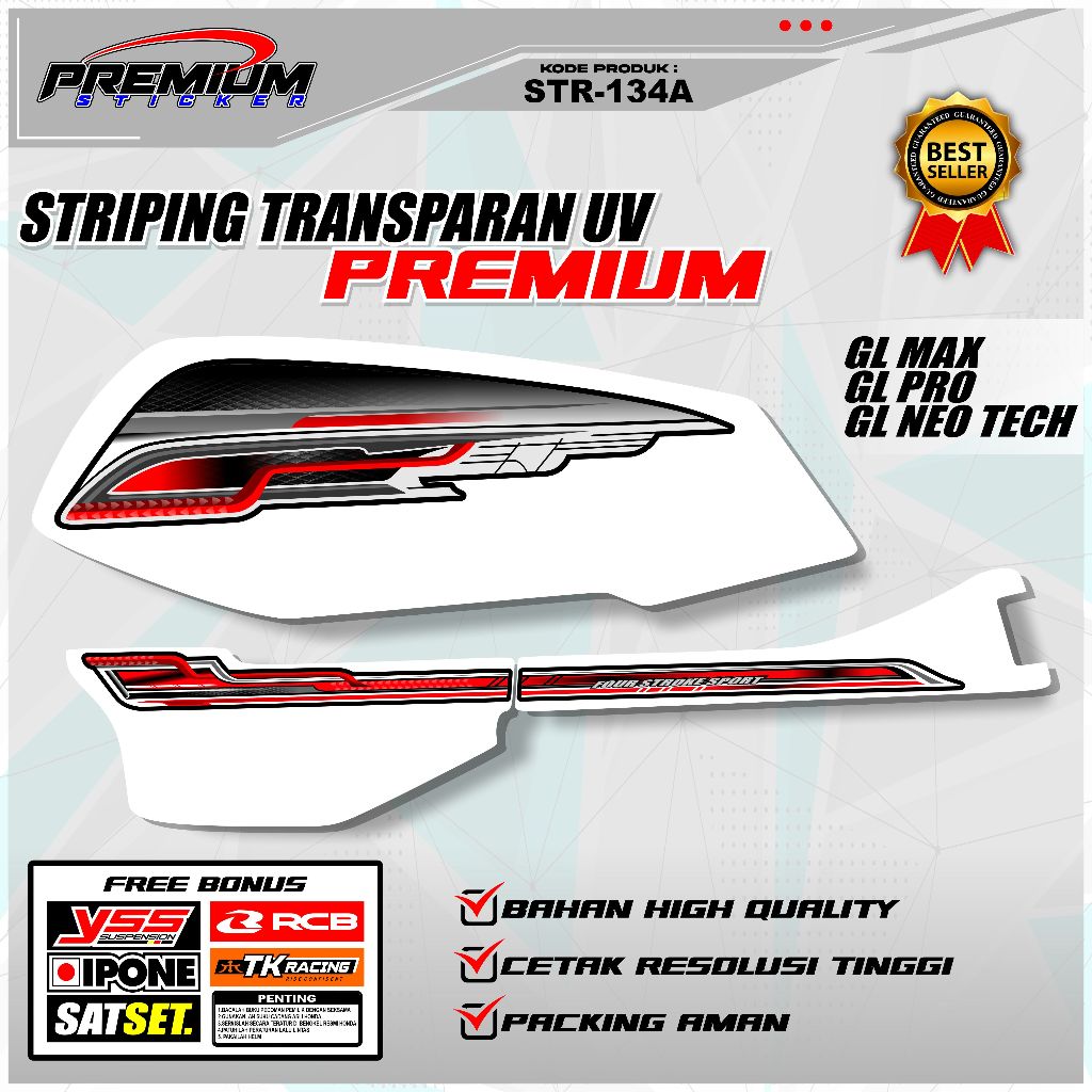 Jual STRIPING STIKER GL100 CUTTING SESUAI POLA-STIKER LIS TANGKI GL 100 ...