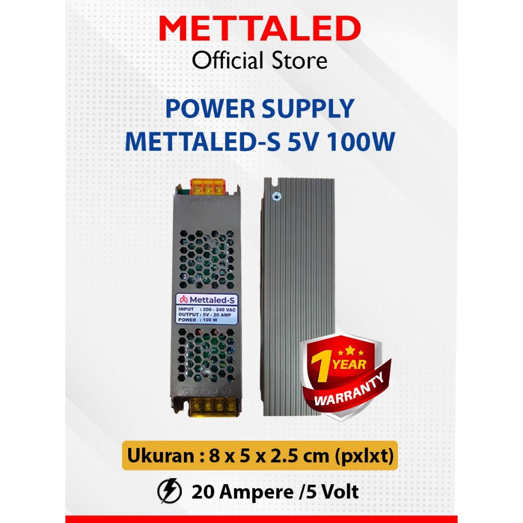 Jual Power Supply Adaptor Indoor Running Text Videotron 5V 20A Mettaled ...
