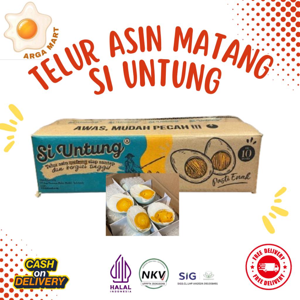 Jual Telur Asin Matang Telor Bebek Berkualitas Si Untung | Shopee Indonesia