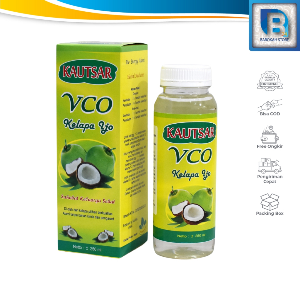 Jual Minyak Kelapa Ijo VCO Oil Murni Kautsar Original Asli 250ml/Botol ...