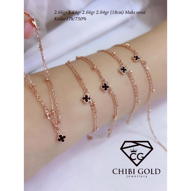 Jual CHIBI GOLD JAWELLERY - Gelang vancleef 2 layer 750 kadar 17K ...