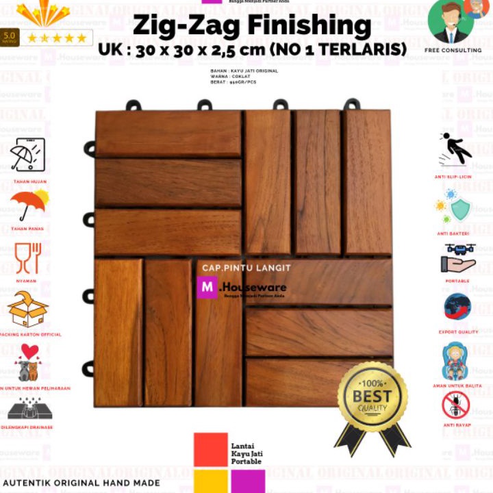 Jual Terbatas Lantai kayu jati bongkar pasang Berbagai Motif Decking ...