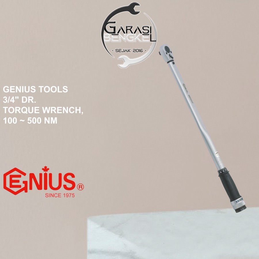 Jual Genius Tools 3/4" Dr. Torque Wrench 100 - 500Nm Kunci Moment 100 ...