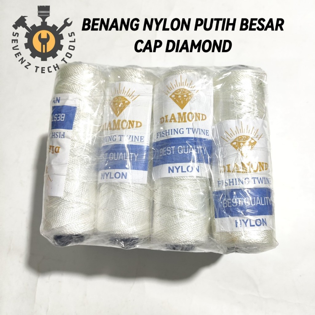 Jual BENANG NYLON PUTIH JUMBO CAP DIAMOND / BENANG TUKANG BANGUNAN ...