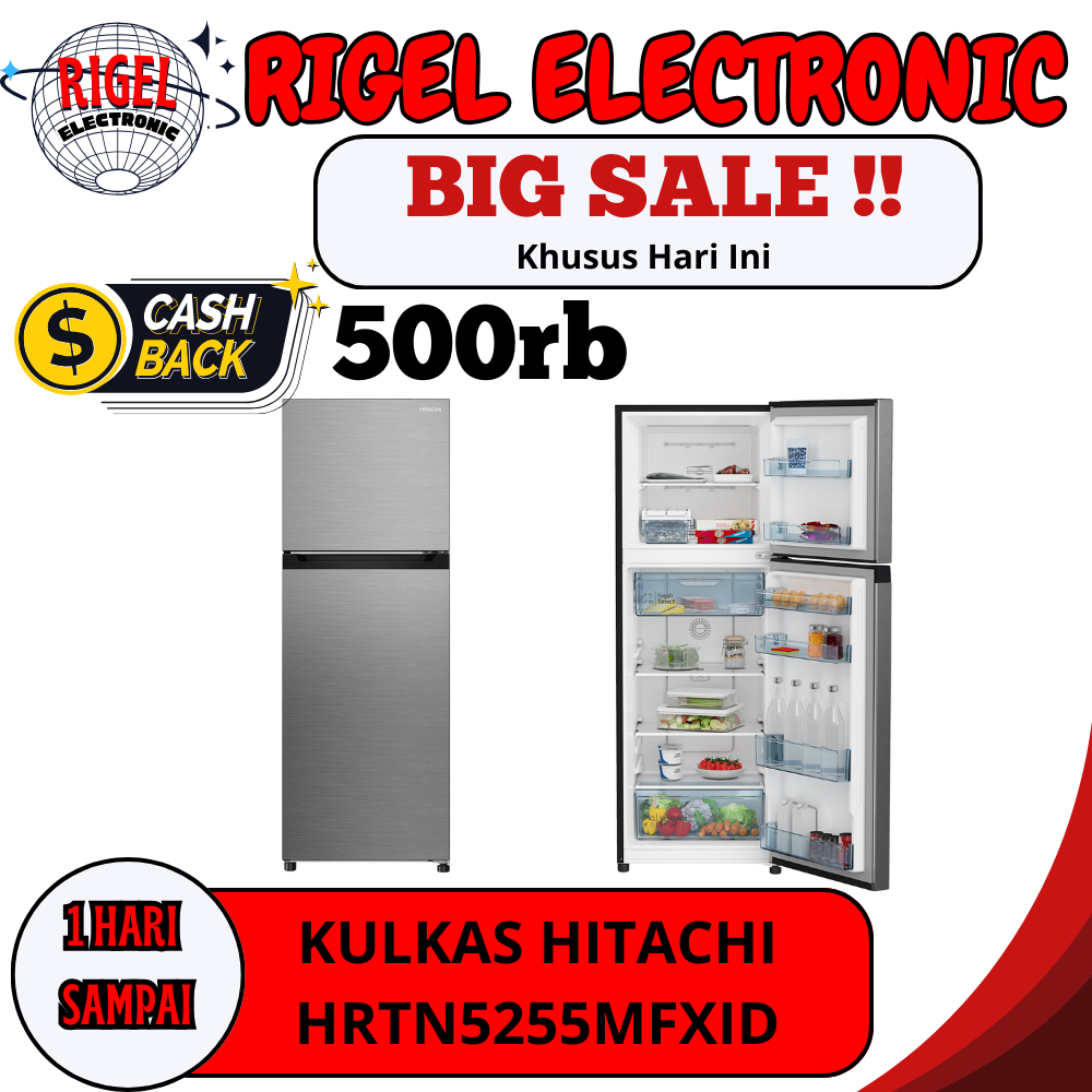 Jual HITACHI HRTN5255MFXID KULKAS 2 PINTU 240 LITER INVERTER ( Bukan RT25FARBDSA / RT22FARBDSA ...