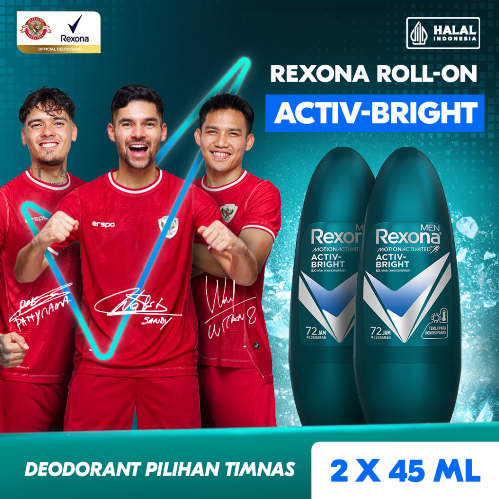 Jual Rexona Men Roll On Activ-Bright45 Ml - Twin Pack | Shopee Indonesia