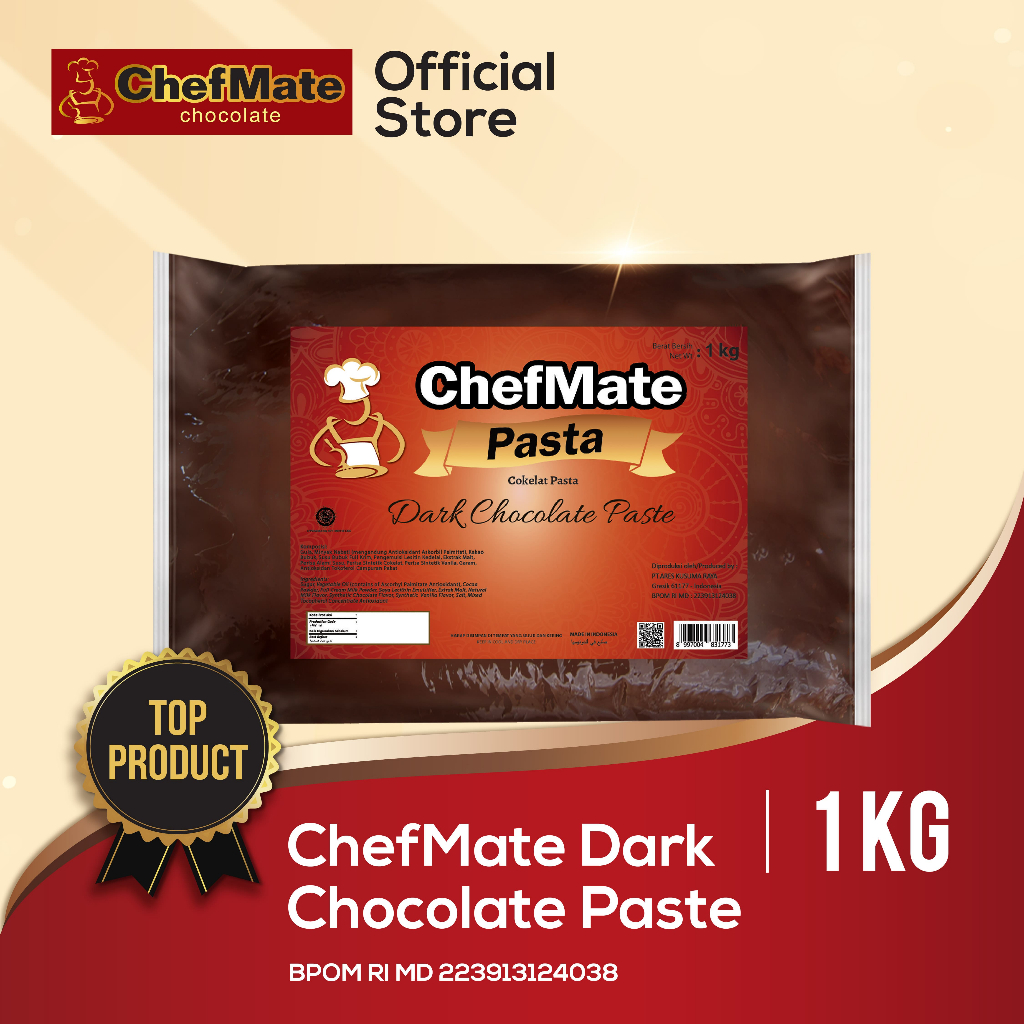 Jual CHEFMATE PASTA DARK CHOCOLATE COKLAT 1 KG READY STOCK | Shopee ...