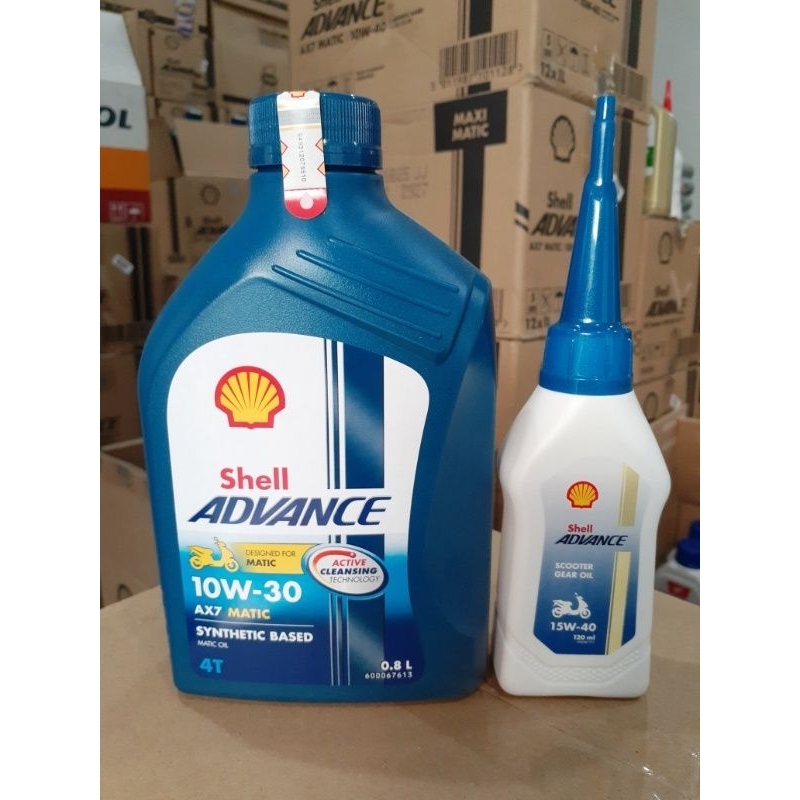 Jual Paket Oli Shell AX7 Matic 10W-30 800ml + Oli Gardan Matic Pilih ...
