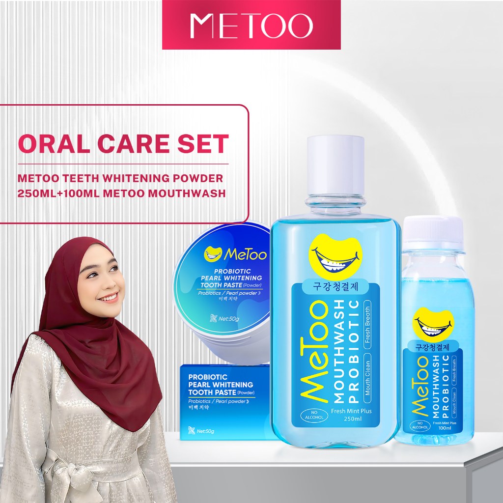 Jual [BPOM]MeToo Oral Care Best Match / Teeth Whitening Powder + Fresh ...