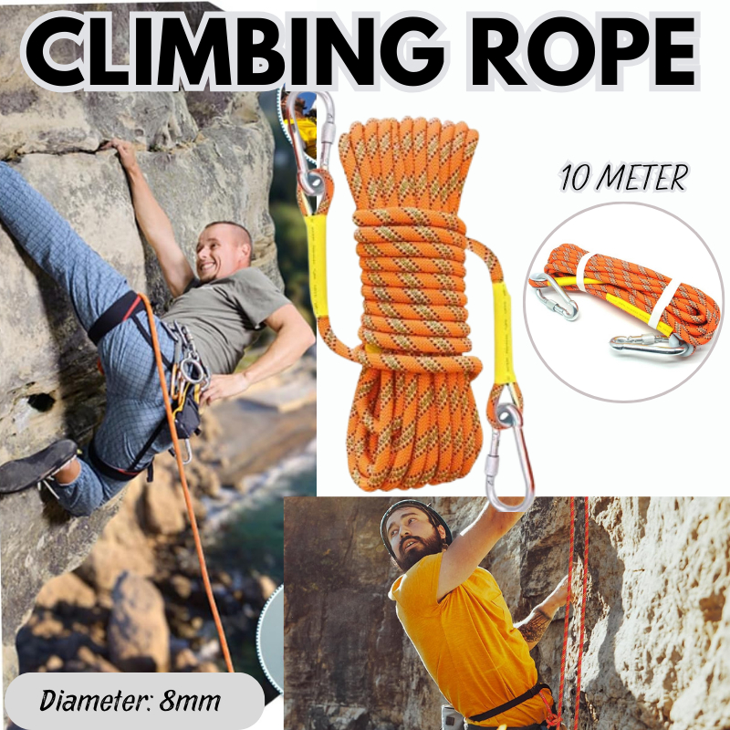 Jual Tali Rappelling 10 Meter Safety Climbing Rope Panjat Tebing Dengan ...