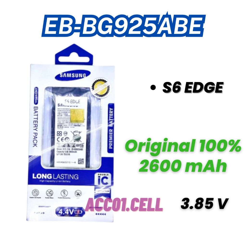 Jual Baterai SAMSUNG S6 EDGE - EB-BG925ABE - G925 Battery Batre Double ...
