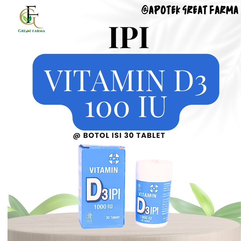 Jual IPI Vitamin D3 1000 IU BOTOL ISI 30 TABLET / Vitamin D | Shopee ...