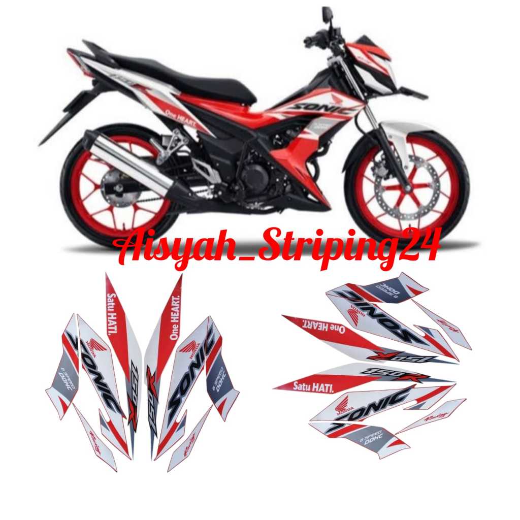 Jual STIKER STRIPING LIS BODY MOTOR HONDA SONIC 150R SE 2019 PUTIH ...