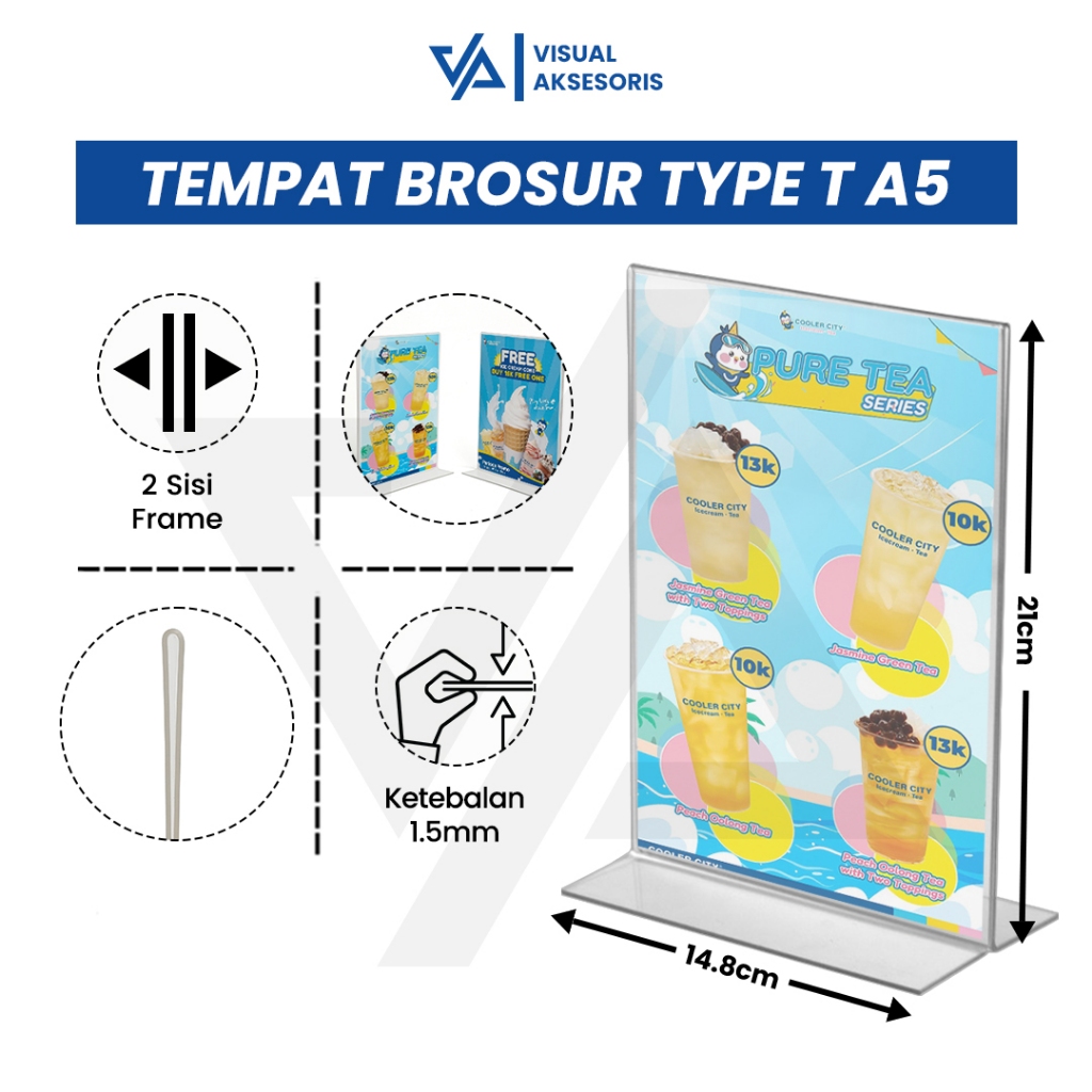 Jual Tempat Brosur Akrilik A5 Tebal 1,5mm | Tent Card Akrilik Display ...