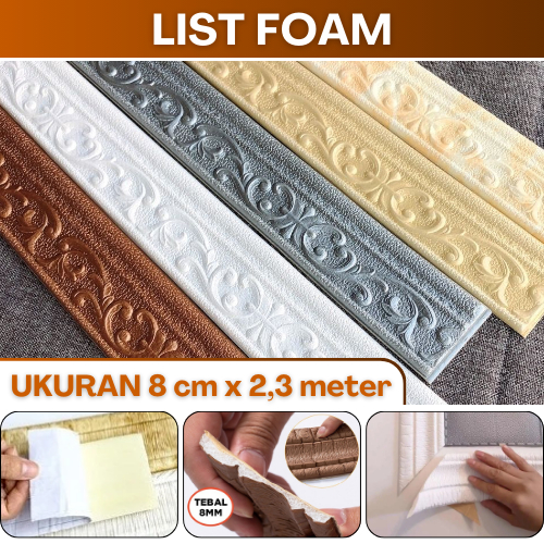 Jual Stiker List Foam Dinding Wall Border Foam Tembok Stiker List Foam ...