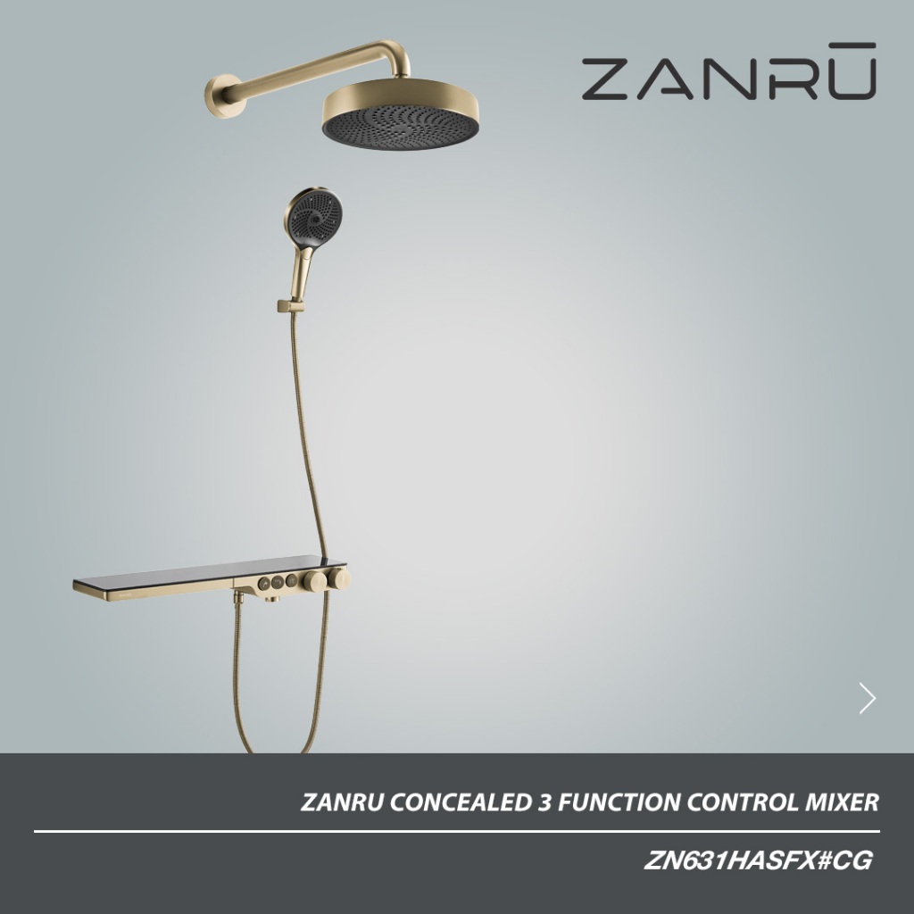 Jual ZANRU Thermostat Concealed Shower Set ZN631HASFX | Shower Column ...