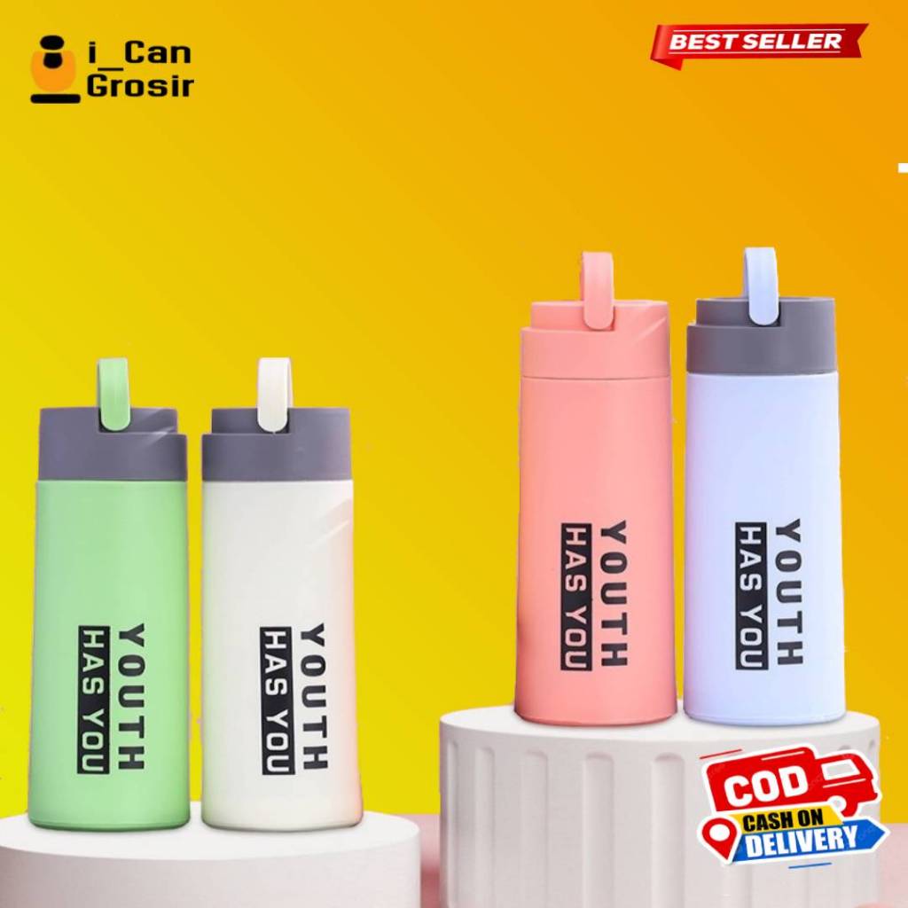 Jual Botol Kaca Youth Tumbler Glass Termos Air Panas Dingin /BOTOL KACA ...