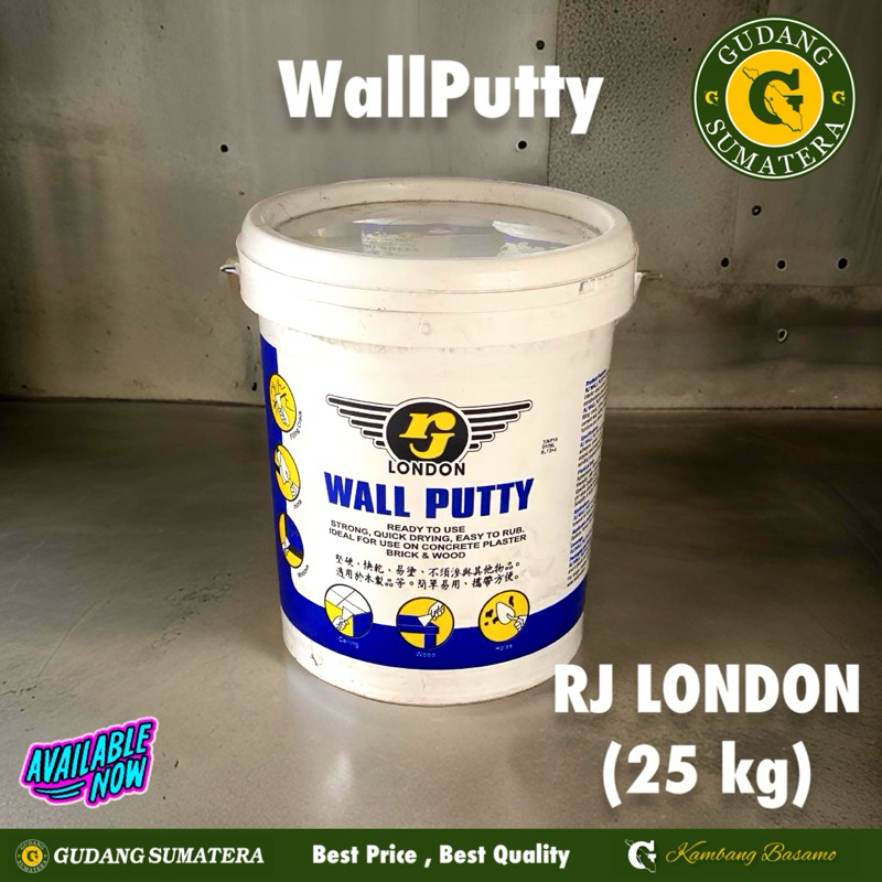 Jual RJ London wall putty 25kg 25000gr Dempul Tembok Plamir Tembok ...