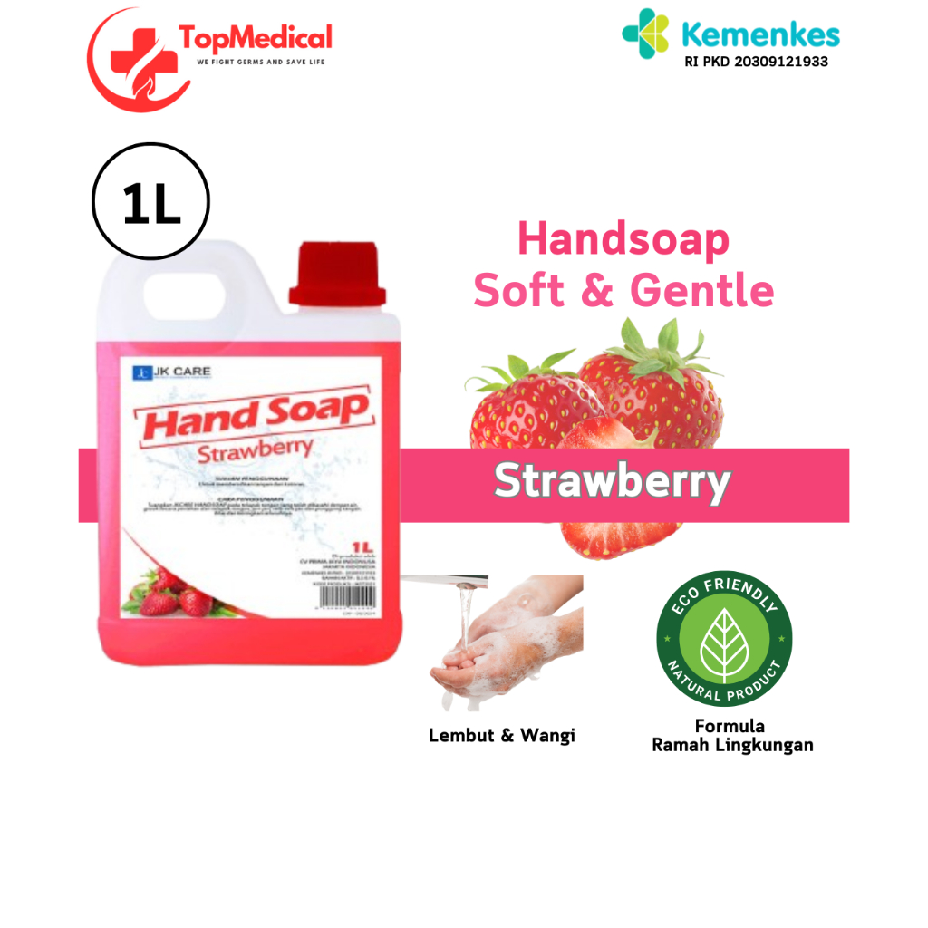 Jual Sabun Cuci Tangan Hand Soap 1 Liter Strawberry Lembut ditangan ...