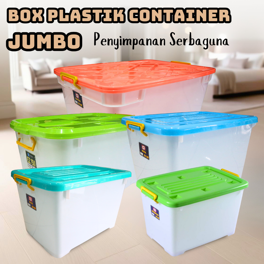 Jual BOX CONTAINER JUMBO - Kotak Plastik Serbaguna 82L ~ 200L Putih ...